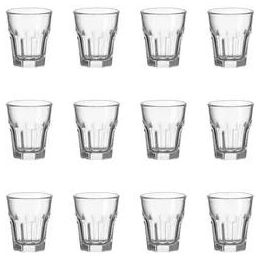 Schnapsglas Leonardo "Schnapsgl&auml;ser Rock 50 ml 12er Set transparent", bunt (transparent), Glas, Trinkgef&auml;&szlig;e