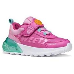 Sneaker Geox "Blinkschuh J ACTIVART ILLUMINUS", M&auml;dchen, Gr. 30, fuchsia, blau, Lederimitat, Textil, Schuhe Sneaker, Halbschuh, Klettschuh, Blinkfunktion, Gr&ouml;&szlig;enschablone zum Download