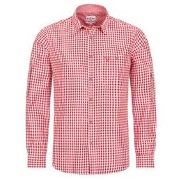 N&uuml;bler Trachtenhemd N&Uuml;BLER "Trachtenhemd Langarm Sepp", Herren, Gr. M, EURO, rot, Obermaterial: 55% Baumwolle CO. 45% Polyester PES., Hemden Trachtenhemd