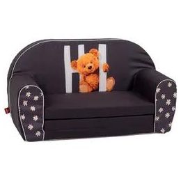 Sofa KNORRTOYS "Lucky bear", grau (grau, braun), Sofas, Kinder, B/H/T: 77cm x 42cm x 34cm, Baumwolle, f&uuml;r Kinder; Made in Europe, B:77cm H:42cm T:34cm
