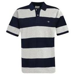 Poloshirt Gant "Poloshirt BLOCK STRIPE POLO", Herren, Gr. XL, grau (grau (grau melange)), Obermaterial: 100% Baumwolle CO., Shirts
