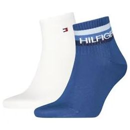 Kurzsocken Tommy Hilfiger "TH MEN QUARTER 2P SPORT TH LOGO", Herren, Gr. 43-46, blau, Obermaterial: 65% Baumwolle, 34% Polyamid, 1% Elasthan, Socken