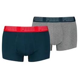 Boxershorts Puma "Boxershort 2er Pack", Herren, Gr. XL, blau (blau, grau), Obermaterial: 95% Baumwolle CO. 5% Elasthan EL., Unterhosen