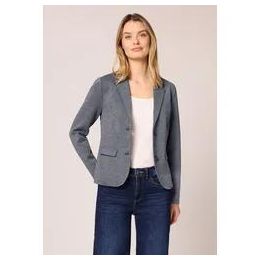 Kurzblazer Street One, Damen, Gr. 42, shadowed navy, Stoff, 83% Polyester, 14% Viskose, 3% Elasthan; shadowed navy melange: 73% Polyester, 24% Viskose, 3% Elasthan, Jacquardmuster, regular fit normal, V-Ausschnitt, normaler Saum, Blazer Kurzblazer, mit Reverskragen