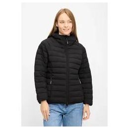 Derbe Hamburg Anorak DERBE "Lightby", Damen, Gr. 42, jet schwarz, jet schwarz, Obermaterial: 100% Polyester; F&uuml;llmaterial: 100% Polyester; Futter: 100% Polyester, Basic, normal, Jacken, Steppjacke, leicht, mit Kapuze, warm