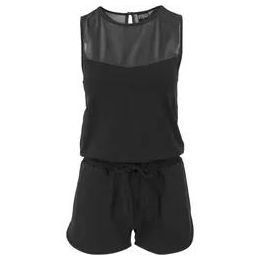 Jumpsuit Urban Classics "Urban Classics Damen Ladies Tech Mesh Hot Jumpsuit", Damen, Gr. M, US-Gr&ouml;&szlig;en, schwarz, 95% Baumwolle, 5% Elasthan, unifarben, loose fit, Rundhals, Overalls Jumpsuit