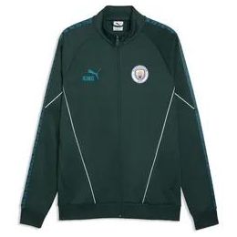 Sweatjacke Puma "Manchester City KING Anthem Jacke Herren", Damen, Gr. XXL, gr&uuml;n terrain tropical blau, Obermaterial: 63% Polyester, 37% Baumwolle. Taschenfutter: 100% Polyester. Rippe: 7% Elasthan, 93% Polyester. Besatz: 100% Polyester, Sweatjacken Sweatjacke