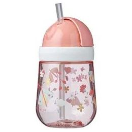 Kinderbecher Mepal "Strohhalmbecher Mio 300 ml", rosa (flowers, butterflies), Polypropylen, Trinkgef&auml;&szlig;e, Kinderbecher