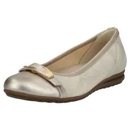 Ballerina Gabor COMFORT "Gabor Comfort Ballerinas Leder", Damen, Gr. 39, puder, Leder, Schuhe Ballerina