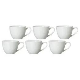 Ritzenhoff & Breker Tasse RITZENHOFF & BREKER "Kaffeetassen Bianco 430 ml 6er Set wei&szlig;", wei&szlig;, 6 tlg., Porzellan, Trinkgef&auml;&szlig;e, Tasse