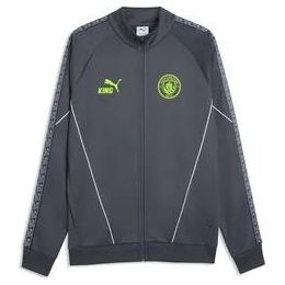 Sweatjacke Puma "Manchester City KING Anthem Jacke Herren", Damen, Gr. XS, galactic gray pro gr&uuml;n, Obermaterial: 63% Polyester, 37% Baumwolle. Taschenfutter: 100% Polyester. Rippe: 7% Elasthan, 93% Polyester. Besatz: 100% Polyester, Sweatjacken Sweatjacke