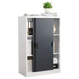 Aktenschrank Vcm "B&uuml;roschrank Stahlschrank abschlie&szlig;bar Malivo 3fach", schwarz (wei&szlig;, anthrazit), B:80cm T:40cm, Obermaterial: 100% Metall MT., Schr&auml;nke