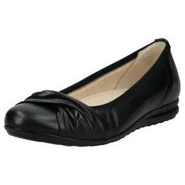 Ballerina Gabor COMFORT "Gabor Comfort Ballerinas Leder", Damen, Gr. 38, schwarz, Leder, Schuhe Ballerina