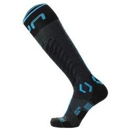 Kurzsocken uyn "Socken Man Ski One Merino Socks 1er Pack", Herren, Gr. 35-38, grau (grau, blau), Obermaterial: 57% Polyamid PA. 15% Polyacryl PAN. 15% Wolle mw. 9% Polypropylen PP. 4% Elasthan EL., Socken
