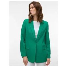 V&eacute;ro Moda Longblazer VERO MODA "VMZELDA LS LOOSE BLAZER NOOS", Damen, Gr. 42, bosphorus, Web, Obermaterial: 78% Polyester, 18% Viskose, 4% Elasthan, unifarben, loose fit Po-bedeckend, tiefer V-Ausschnitt, Blazer Longblazer, l&auml;ssige Form, 1-Knopf Verschluss