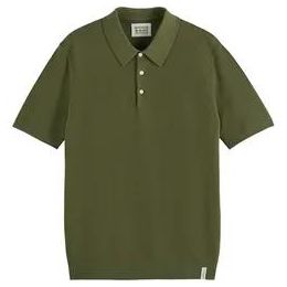 Scotch & Soda Poloshirt SCOTCH & SODA "Poloshirt Core Structured Knitted Regular Fit Polo 1er Pack", Herren, Gr. L, gr&uuml;n, Obermaterial: 100% Baumwolle CO., Shirts