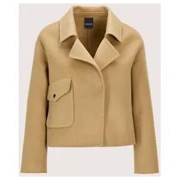 Madeleine Mode Kurzjacke MADELEINE "Doubleface-Jacke aus Wolle Elegante Jacke mit modernem Schnitt", Damen, Gr. 44, beige (caramel), Obermaterial: 70% Wolle WO. 30% Polyester PES., Modern, Jacken Kurzjacke, Doublefaceverarbeitung