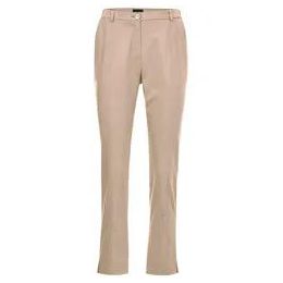 Stoffhose GOLDNER "Sportive Hose Carla aus trageangenehmen Satin", Damen, Gr. 44, N-Gr, beige, Obermaterial: 64% Baumwolle CO. 33% Polyester PES. 3% Elasthan EL., normal, Hosen Stoffhose, perfekt sitzende und anschmiegsame Passform