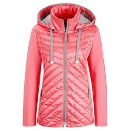 Kurzjacke GOLDNER "Steppjacke mit abnehmbarer Kapuze", Damen, Gr. 38, orange (pfirsich), Obermaterial: 60% Polyester PES. 40% Polyamid PA., Sonstiges, Jacken Kurzjacke, Kontrastfarbige Blenden und Details