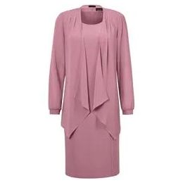 2-in-1-Kleid GOLDNER "Kurzgr&ouml;&szlig;e Edles Jerseykleid mit Chiffonj&auml;ckchen", Damen, Gr. 19, K-Gr, rosa (altros&eacute;), Obermaterial: 97% Polyester PES. 3% Elasthan EL., festlich, Langarm, Kleider, Mit schimmernden Glitzersteinchen
