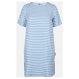Midikleid SALZHAUT "Knielanges Kleid (Midi) UPHEBEN - STRIPES", Damen, Gr. 3XL, EURO, blau (sanftes wei&szlig; ice blau), Obermaterial: 100% Viskose CV., Kleider Midikleid