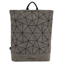 Rucksack SURI FREY "Rucksack SFY SURI Sports Jessy-Lu", Damen, Gr. B/H/T: 37cm x 40cm x 11cm, grau (grau 800), Obermaterial: 60% Polyurethan PU. 40% Polyester PES., Rucks&auml;cke Rucksack