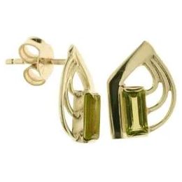 Paar Ohrstecker OSTSEE-SCHMUCK "- Mindy - Gold 333/000 - Peridot" Gr. 14, gold (gold 333, goldfarben, gelb), Ohrringe, Damen, Gelbgold 333
