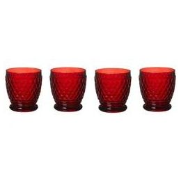 Villeroy & Boch Whiskyglas VILLEROY & BOCH "Becher Boston Coloured 330 ml 4er Set", rot, Glas, Trinkgef&auml;&szlig;e, Whiskyglas