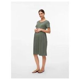 Jerseykleid MAMALICIOUS "MLMIA SS JRS ABK SKATER DRESS NOOS", Damen, Gr. S, N-Gr, gr&uuml;n (agave gr&uuml;n), Jersey, Obermaterial: 95% Baumwolle, 5% Elasthan, unifarben, regular fit kniefrei, Rundhals, Kleider Jerseykleid, Sommerkleid