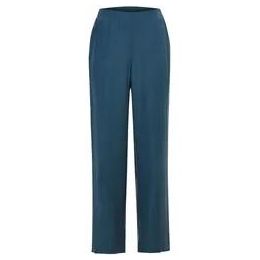 Schlupfhose GOLDNER "Elegante Stoffhose mit Teildehnbund", Damen, Gr. 42, N-Gr, blau (marine), Obermaterial: 49% Lyocell CLY. 38% Viskose CV. 13% Polyamid PA., gerade, Hosen Schlupfhose, Vorne glatter Bund, weite Beinform