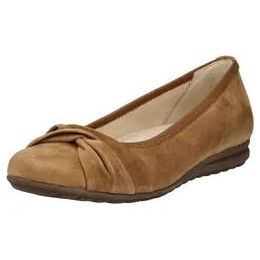 Ballerina Gabor COMFORT "Gabor Comfort Ballerinas Leder", Damen, Gr. 40, braun, Leder, Schuhe Ballerina