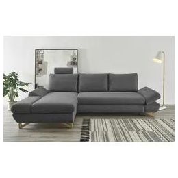 Schlafsofa Home Affaire "City/Giron", grau (anthrazit), B:284cm H:104cm T:166cm, 100% PES;Schwer entflammbar (BS 5852-0/ EN 1021-1);Gramatur 370g/ qm +/- 5%, Sofas, Schlafsofa, komfortable Bettfunktion (Liegefl&auml;che 245 x 138 cm), sowie Bettkasten