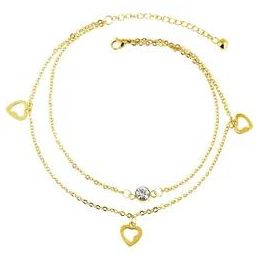 Adelia&acute;s Armband ADELIA ́S "Damen Armband &ndash; Herz aus Edelstahl mit Strass Steinchen 26 cm", gold, Armb&auml;nder, Damen, 26cm, Edelstahl, Armband, Perfekt zum Verschenken an besondere Menschen