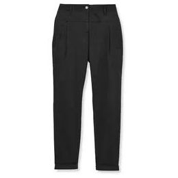 Madeleine Mode Chinohose MADELEINE "Hose Chino-Hose mit Bundfalten", Damen, Gr. 19, N + K Gr, schwarz, Obermaterial: 98% Baumwolle CO (CMIA). 2% Elasthan EL., Modern, normal, Hosen Chinohose