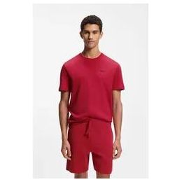 Pyjamaoberteil BOSS "Waffle T-Shirt", Herren, Gr. M, medium rot 610, Obermaterial: 60% Baumwolle, 40% Polyester, regular fit, Rundhals, Shirts