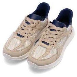 Keilsneaker Ara "MOTION", Damen, Gr. 41, creme kombiniert, Glattleder, Textil, Veloursleder, Schuhe, Freizeitschuh, Halbschuh, Schn&uuml;rschuh in Komfortweite H (=sehr weit)