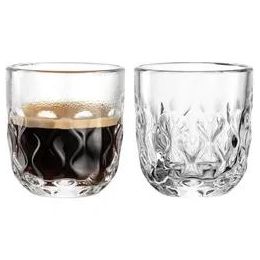 Espressoglas Leonardo "Espressogl&auml;ser (2) Gocce 60 ml 2er Set transparent", bunt (transparent), 2 tlg., Glas, Trinkgef&auml;&szlig;e