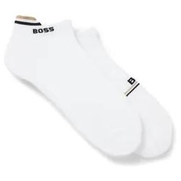 Kurzsocken BOSS "2P AS Iconic Loop CC", Herren, Gr. 39-42, wei&szlig; 100, Baumwollmischung, unifarben, elastisch, Socken, mit Signature-Streifen und Logo-Details