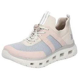 Slip-On Sneaker Rieker SPORT, Damen, Gr. 41, ros&eacute;, creme, Lederimitat, Textil, Schuhe Sneaker, Sportschuh, Halbschuh, Freizeitschuh in veganer Verarbeitung