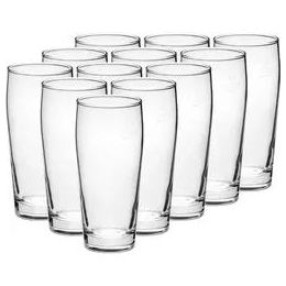 Bierglas Van Well "Willi Becher geeicht 0,4 l 12er Set transparent", bunt (transparent), Glas, Trinkgef&auml;&szlig;e