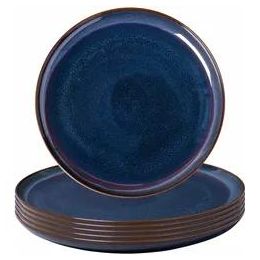 Villeroy & Boch Speiseteller "Speiseteller Crafted Denim &oslash; 29 cm 6er Set dunkelblau", blau (dunkelblau), L:29cm, LIKE. BY VILLEROY & BOCH, Speiseteller, Speiseteller
