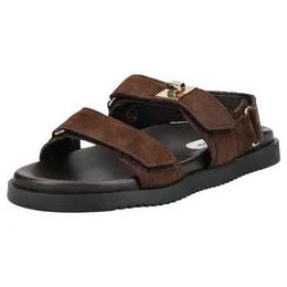 Riemchensandale Steve Madden "Steve Madden Sandalen Veloursleder", Damen, Gr. 39, dunkelbraun, Veloursleder, Schuhe Riemchensandale
