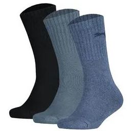 Kurzsocken Puma "Socken 3er Pack", M&auml;dchen, Gr. 35-38, blau (denim), Obermaterial: 73% Baumwolle CO. 26% Polyamid PA. 1% Elasthan EL., Socken