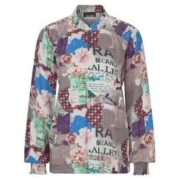 Schlupfbluse GOLDNER "Leichte Printbluse mit Patchwork-Muster", Damen, Gr. 48, beige (stein, gemustert), Obermaterial: 100% Viskose CV., figurumspielend, Blusen Schlupfbluse, Mit modischem Patchdruck