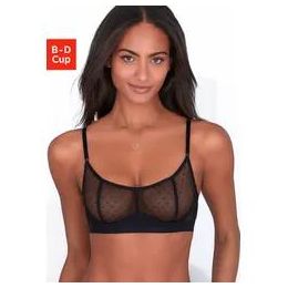 B&uuml;gel-BH Vivance "Ava", Damen, Gr. 75, Cup B, schwarz, Mesh, Obermaterial: 90% Polyamid, 10% Elasthan, BHs B&uuml;gel-BH, aus transparentem Mesh in P&uuml;nktchen-Optik, sexy Dessous