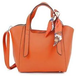 Schultertasche Harpa "SAGE", Damen, Gr. B/H/T: 24cm x 21cm x 33cm, orange, Polyurethan (PU), unifarben, Taschen Schultertasche, mit dekorativem Schal