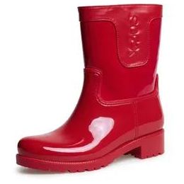 Gummistiefel SOCCX, Damen, Gr. 39, flame rot, Polyurethane, unifarben, Schuhe Gummistiefel, mit Warmfutter