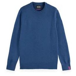 Scotch & Soda Sweater SCOTCH & SODA "Strickpullover Soft Knit Regular Fit Crew Neck", Herren, Gr. M, blau (dunkelblau), Obermaterial: 62% Polyacryl PAN. 30% Nylon NY. 6% Wolle mw. 2% Elasthan EL., Sweatshirts Sweater