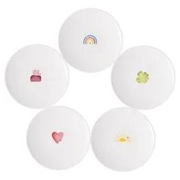 Villeroy & Boch Fr&uuml;hst&uuml;cksteller VILLEROY & BOCH "Fr&uuml;hst&uuml;cksteller With Love &oslash; 21,2 cm 5er Set bunt", bunt, Speiseteller
