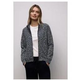 Cardigan Street One, Damen, Gr. 36, shadowed navy, Stoff, 73% Polyester, 25% Viskose, 2% Elasthan, gemustert, normal normal, hoch geschlossener Ausschnitt, B&uuml;ndchen, Strickjacken, mit Struktur-Muster
